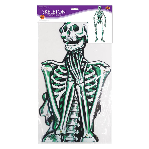 Ships Free! Bulk 12 Pack Beistle Halloween Jointed Skeleton- Blue and White