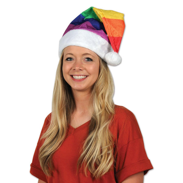 Ships Free! Bulk 12 Pack Beistle Christmas Rainbow Santa Hat