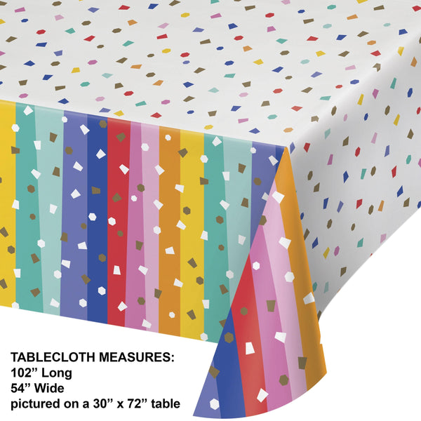 Ships Free! 6 pc Bulk Birthday Confetti Tablecover, Paper 54"x102"