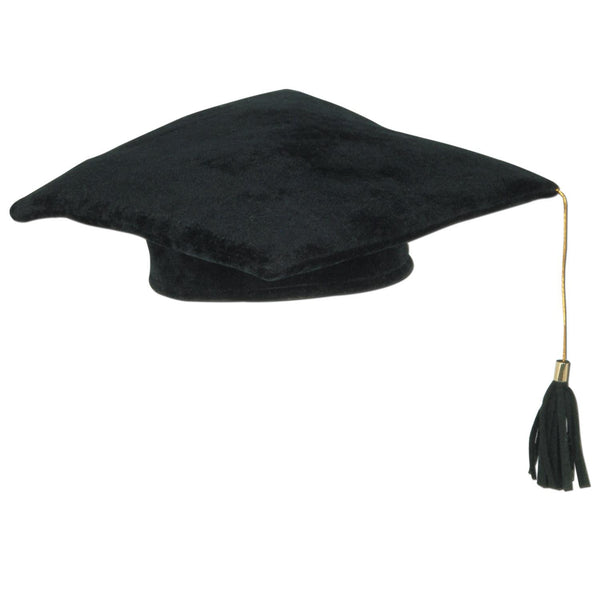 Ships Free! Bulk 12 Pack Beistle Plush Graduate Graduation Party Cap- Black