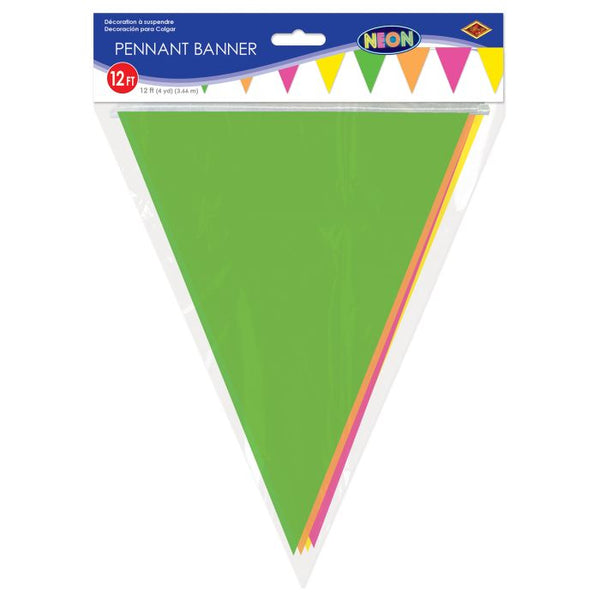 Ships Free! Bulk 12 Pack Beistle Neon Pennant Banner