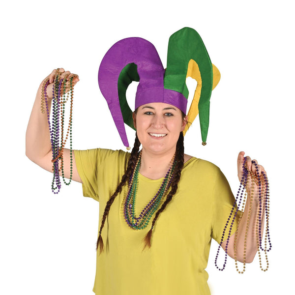 Ships Free! Bulk 6 Pack Beistle Mardi Gras Felt Jester Hat