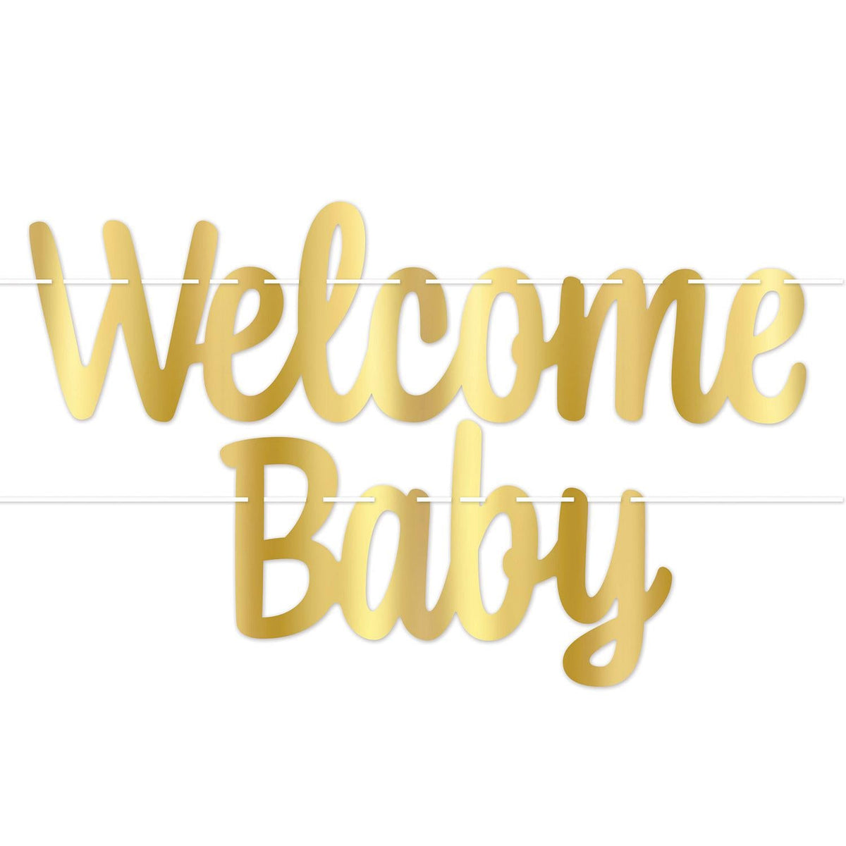 Bulk 12 Pack Beistle Foil Welcome Baby Streamer - Gold ...