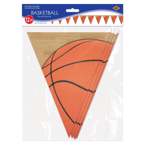 Ships Free! Bulk 12 Pack Beistle Basketball Party Pennant Banner