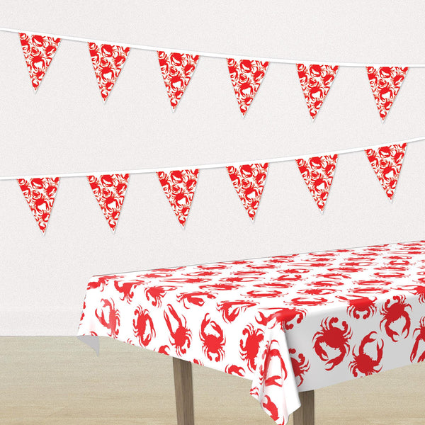 Ships Free! Bulk 12 Pack Beistle Luau Party Crab Pennant Banner