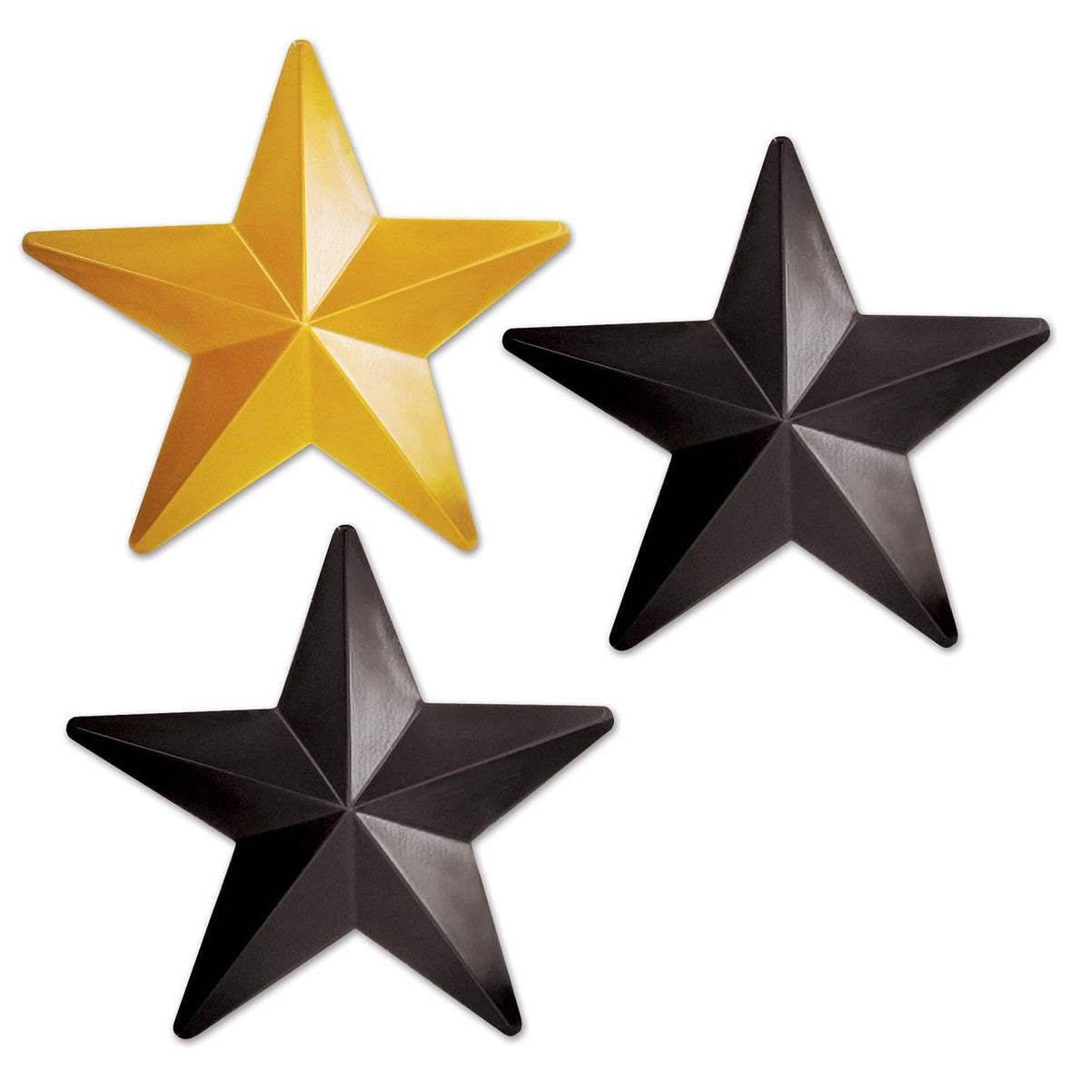 Bulk 36 Pack Plastic Stars, Assorted black & gold Party Decorations ...