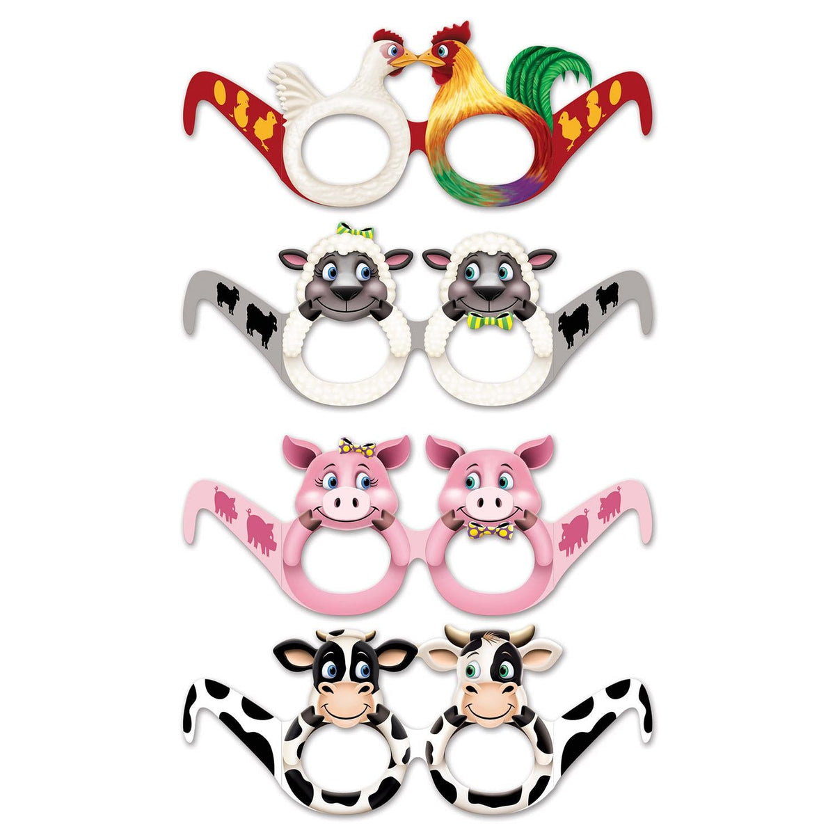 Bulk 144 Pair Beistle Farm Animal Eyeglasses – PartyDecorations.com