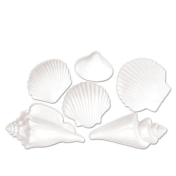 Ships Free! Bulk 72 Piece Beistle Luau Party White Plastic Seashells