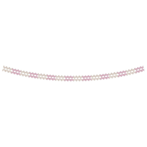 Ships Free! Bulk 12 Pack Beistle Party Pageant Garland - pink/white