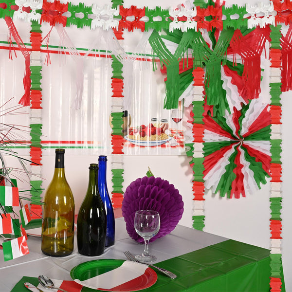 Fiesta Packaged Pageant Garland - red - white - green - Bulk 12 Pack