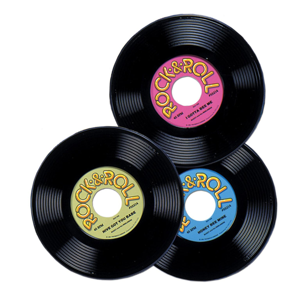 Bulk 36 Piece Plastic Record Decorations | Beistle – PartyDecorations.com
