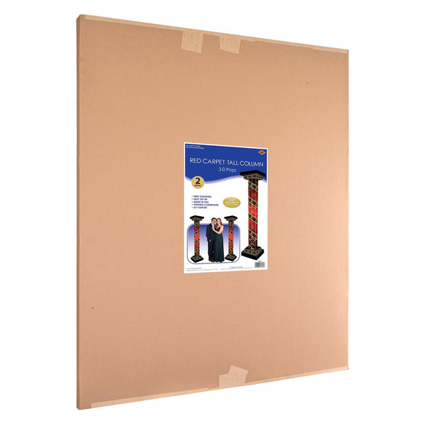 Ships Free! Bulk 2 Pack Beistle Red Carpet 3-D Tall Party Column Prop