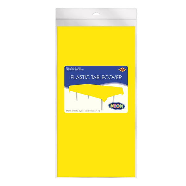 Ships Free! Bulk 12 Pack Beistle Yellow Plastic Rectangular Tablecover