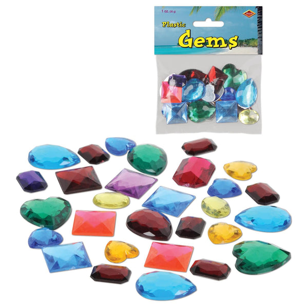Ships Free! Bulk 12 Pack Beistle Plastic Party Jewels (1 Oz per Pack)