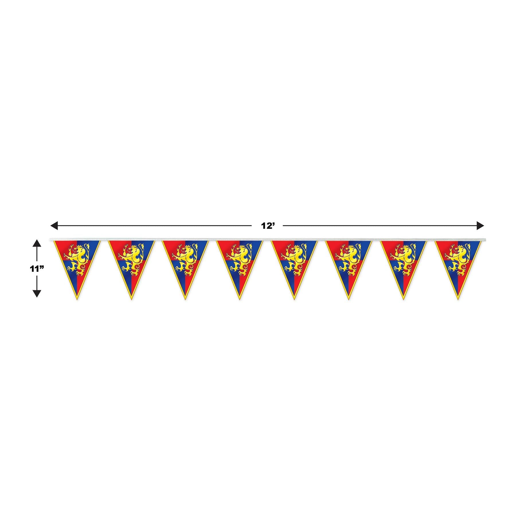 Bulk 12 Pack Medieval Pennant Party Banner | Beistle – PartyDecorations.com