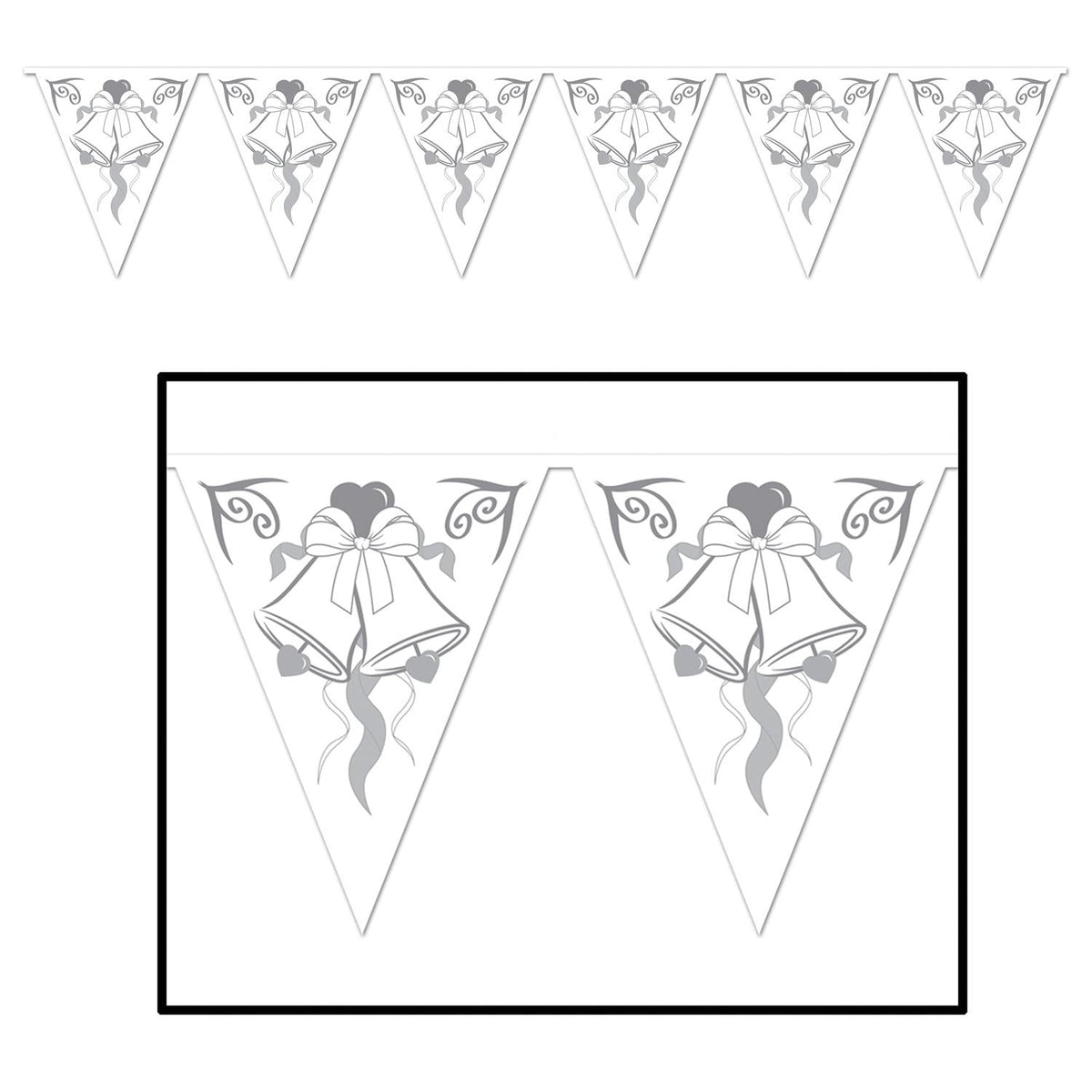 Bulk 12 Pack Beistle Wedding Bells Pennant Banner – PartyDecorations.com