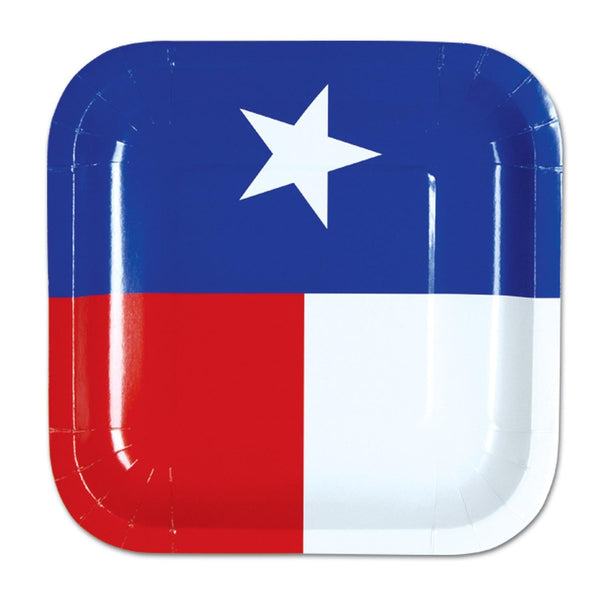 Ships Free! Bulk 96 Pack Beistle Texas Themed Party Paper Plates 7 inch