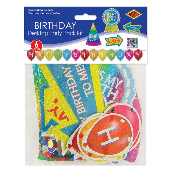 Ships Free! Bulk 6 Pack Beistle Birthday Desktop 6 Piece Party Pack Kit