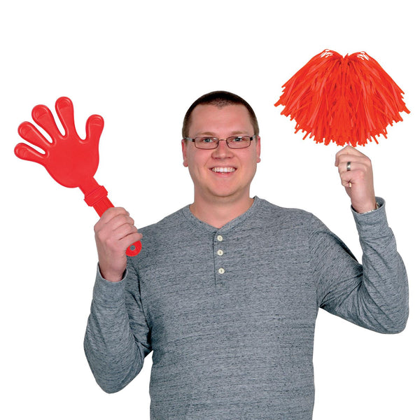 Ships Free! Bulk 12 Pack Beistle Giant Hand Party Clapper - red