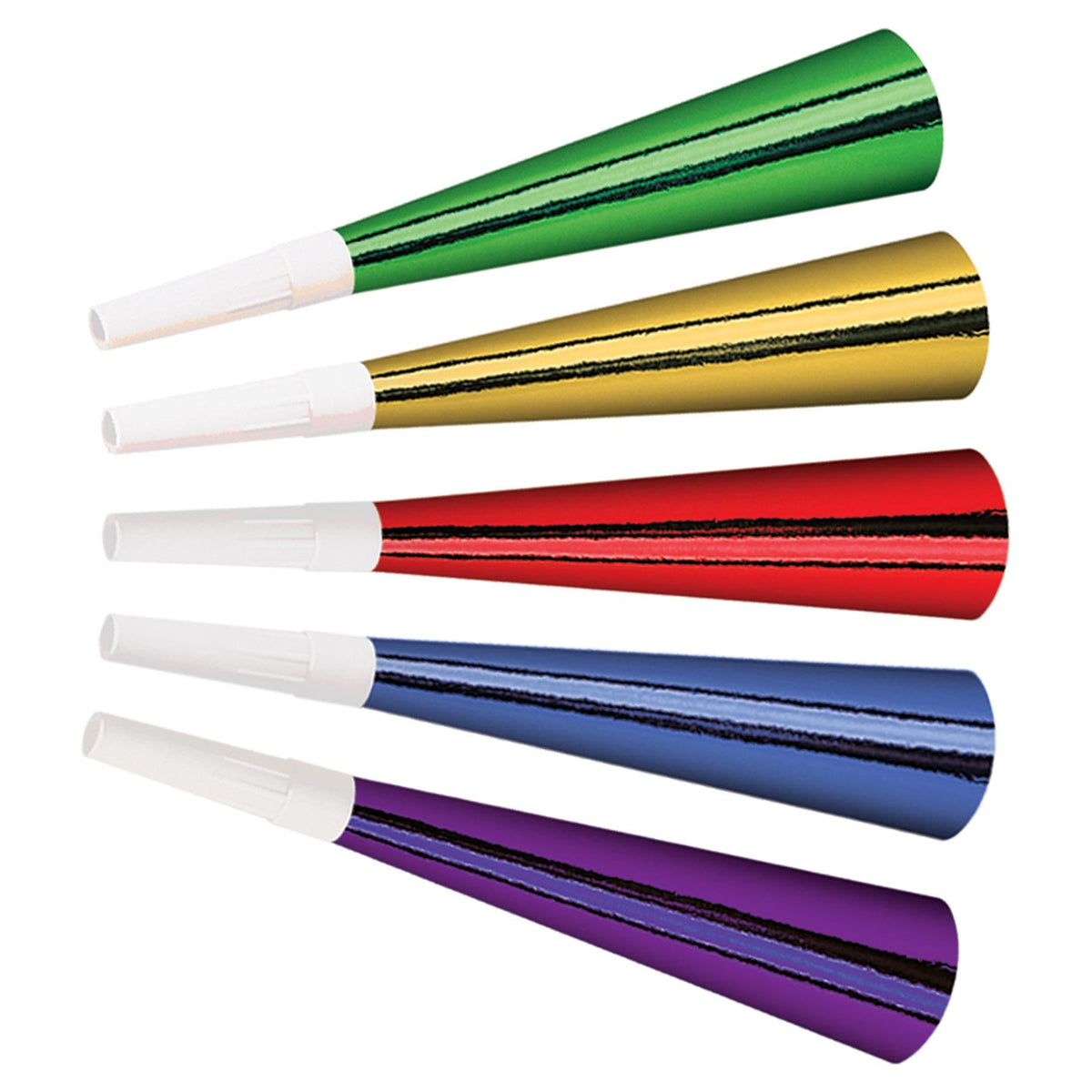 Bulk 100 Pack Beistle Foil New Years Party Horns – PartyDecorations.com