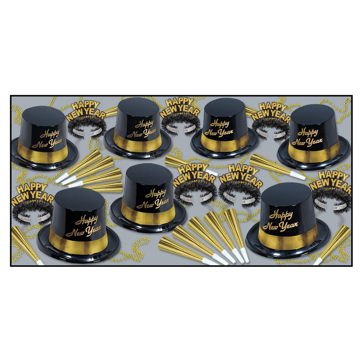 Bulk Gold Legacy New Year's Eve Party Kit for 25 People | Beistle ...