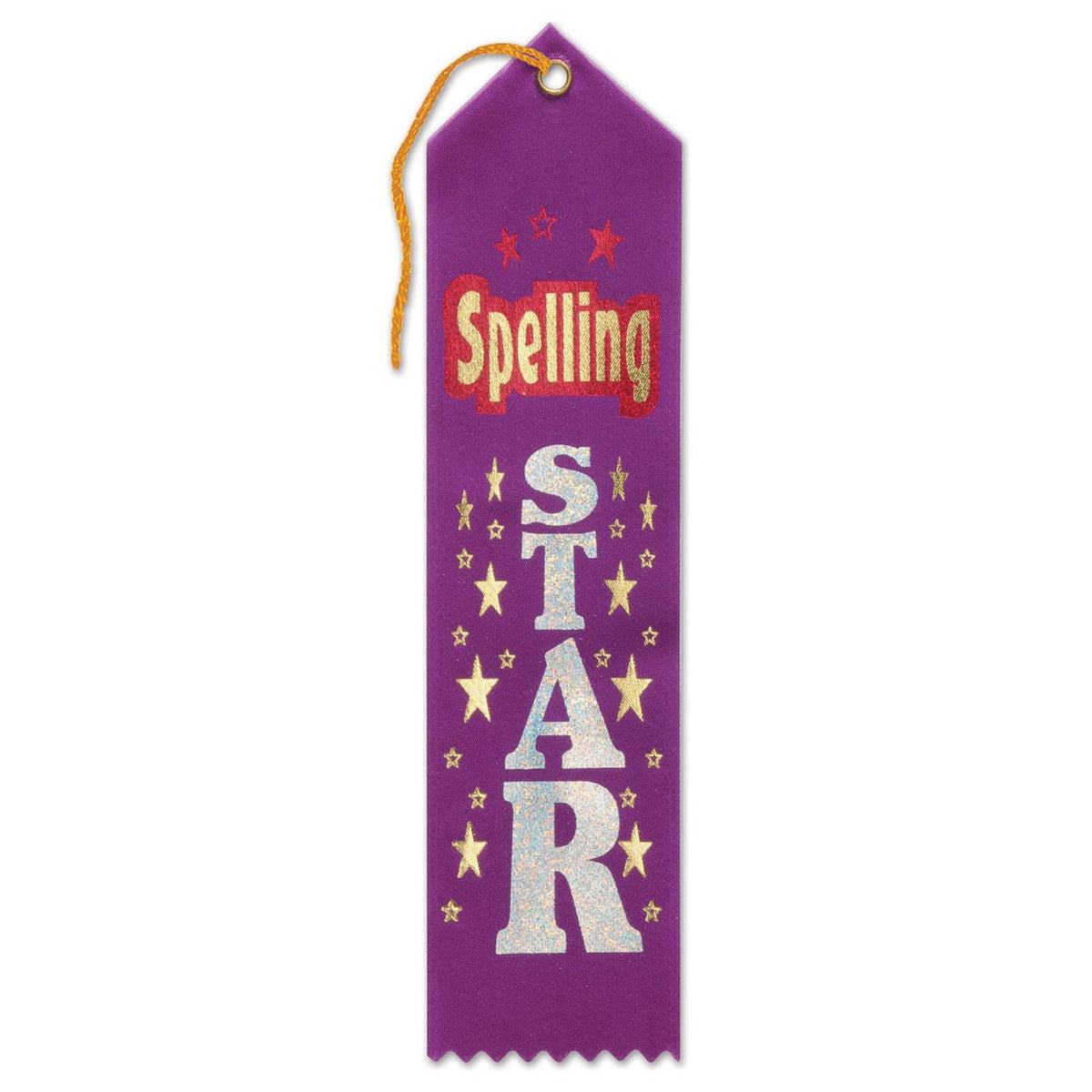 Bulk 6 Pack Spelling Star Award Ribbon | Beistle – PartyDecorations.com