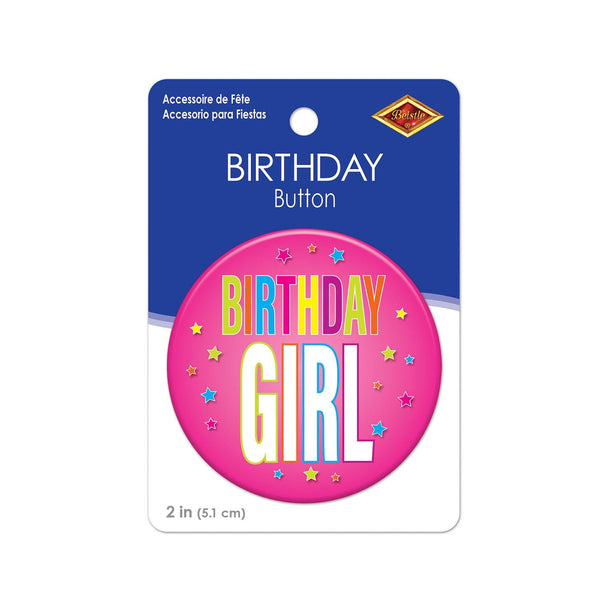 Birthday Girl Button - Bulk 6 Pack