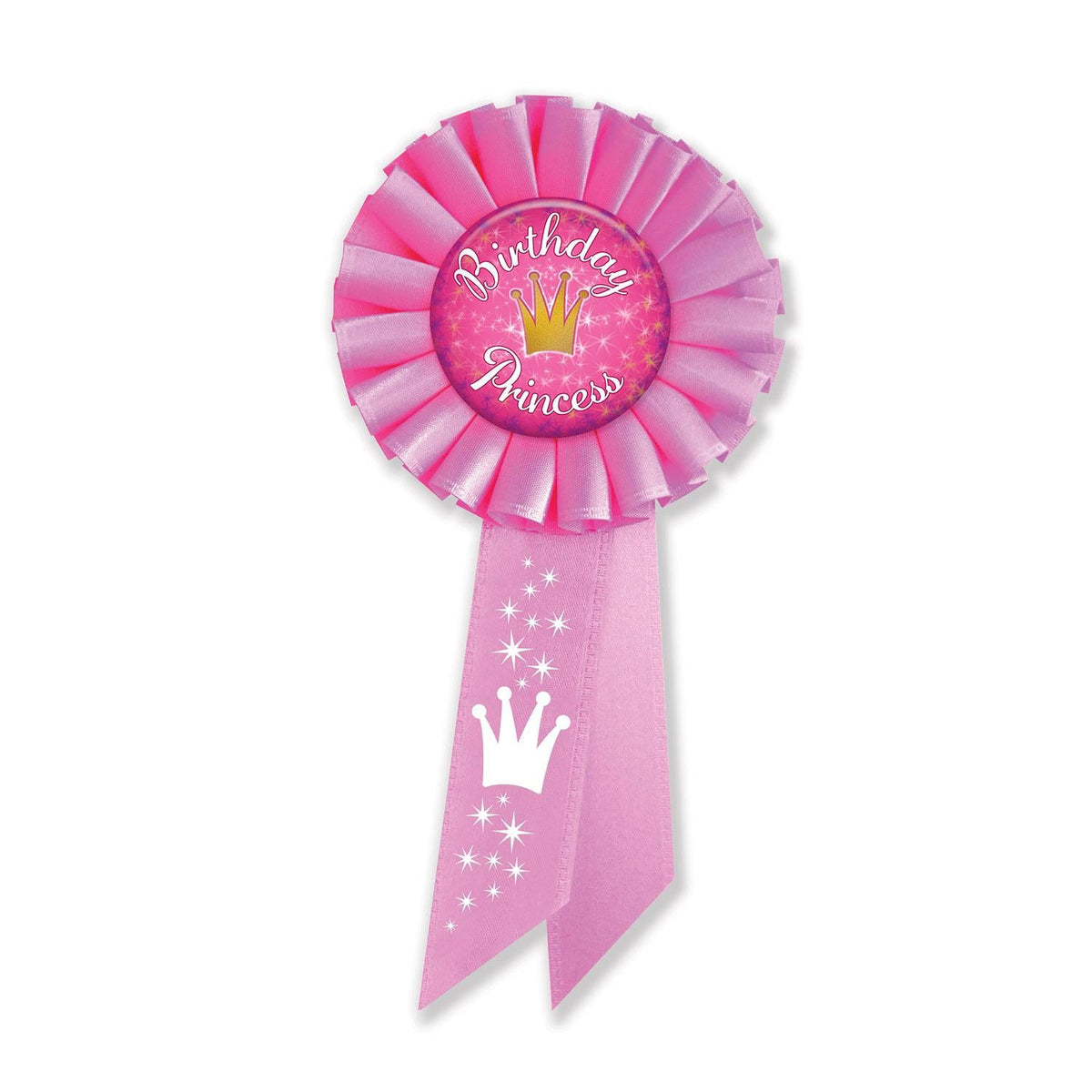 Bulk 6 Pack Birthday Princess Rosette- Dark Pink With Crown | Beistle ...