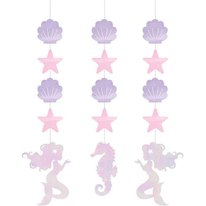 36 Count Bulk Iridescent Mermaid Party Hanging Decorations | Creative ...