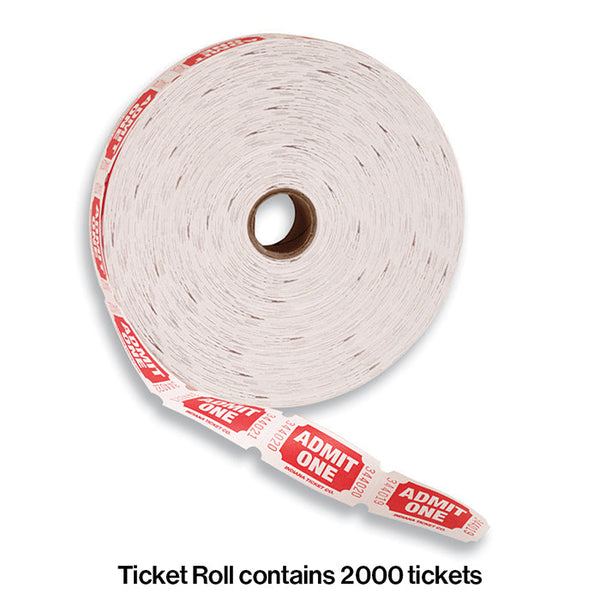 Ships Free! 2,000 Admission Ticket Roll - 4 Rolls Per Case
