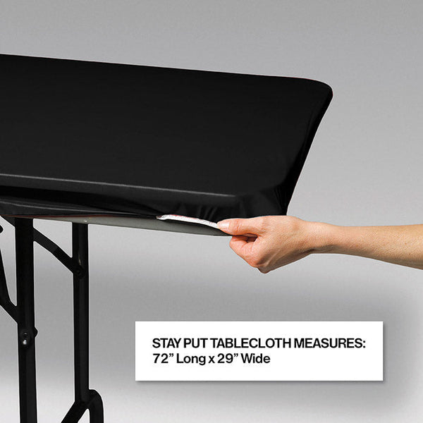 Ships Free! 12 pc Bulk Black Stay Put Table Cover 29" x 72"