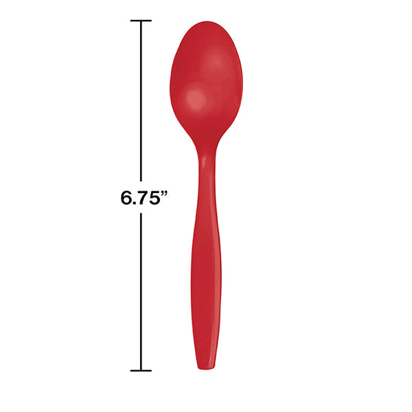 Ships Free! 288 pc Bulk Classic Red Plastic Spoons