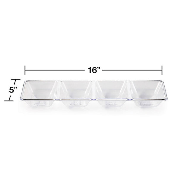 Ships Free! 6 pc Bulk Clear Form & Function 4-Compartment Tray