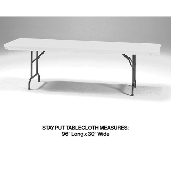 Ships Free! 12 pc Bulk White Stay Put 30" x 96" Table Covers