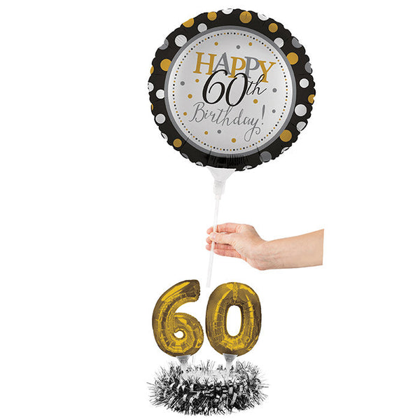 Ships Free! 4 pc Bulk 60th Birthday Balloon Centerpiece Kits
