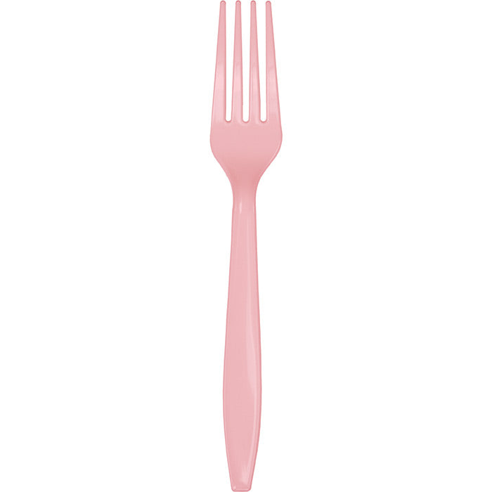 600 Count Bulk Classic Pink Plastic Forks | Creative Converting ...