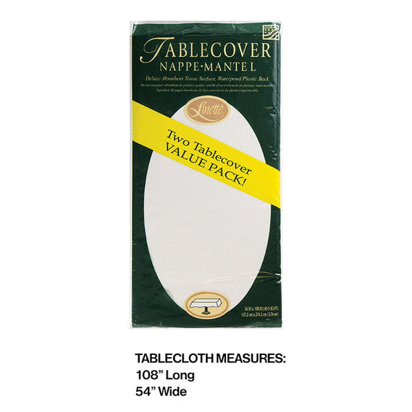 Ships Free! 72 pc Bulk White Linette Paper Table Covers 54" x 108"