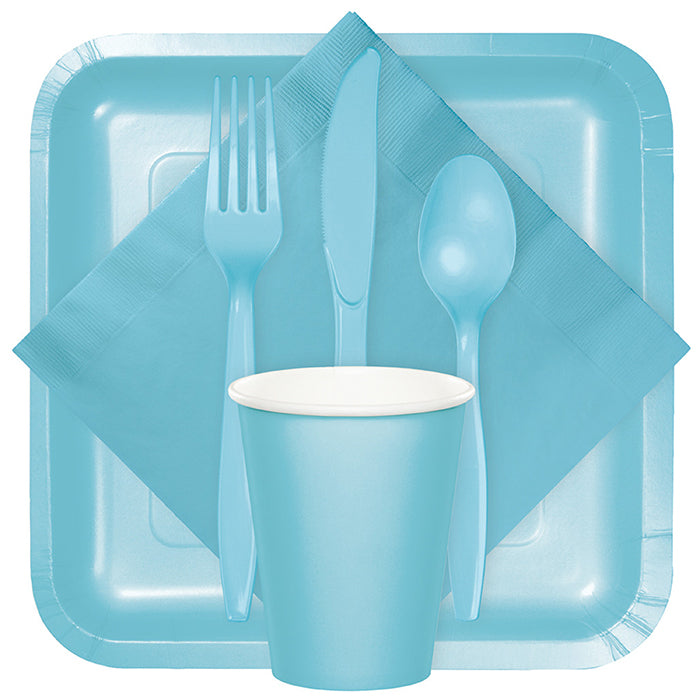 Pastel Blue Paper Plates, 24 ct