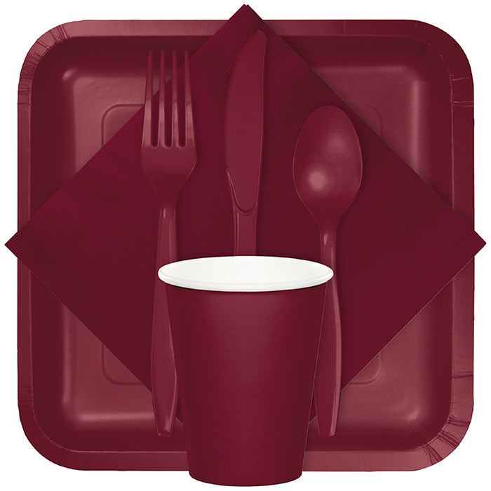 Burgundy Red Plastic Spoons, 24 ct