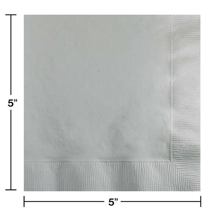 Shimmering Silver Beverage Napkin 2Ply, 50 ct
