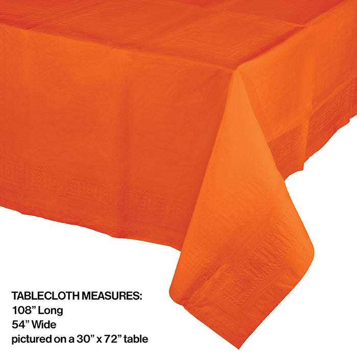 Sunkissed Orange Tablecover 54"X 108" Polylined Tissue