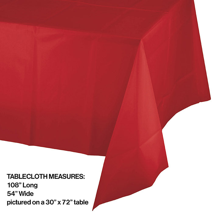 Stay Put Plastic Tablecover Red, 29" X 72"