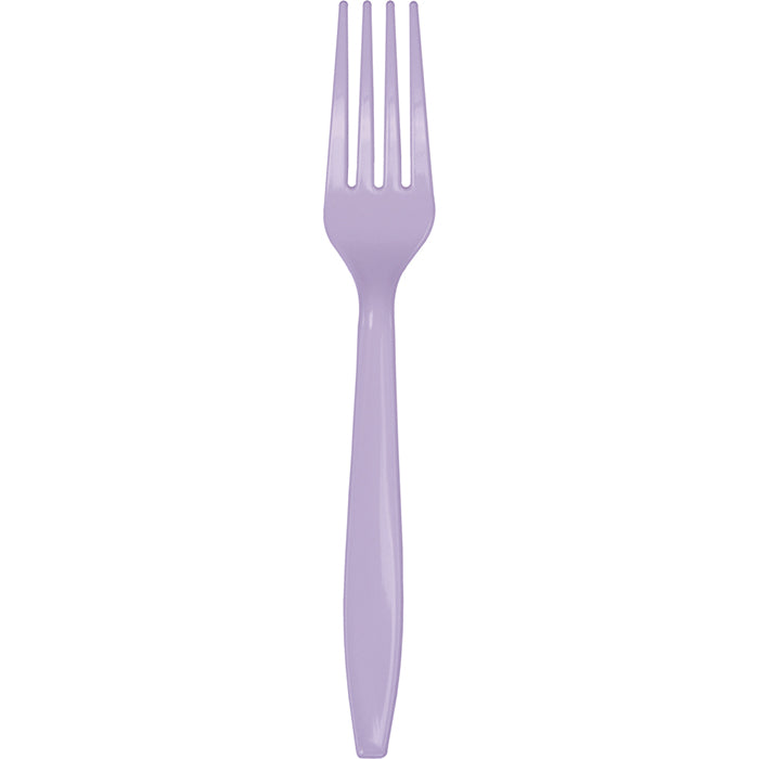 Luscious Lavender Purple Plastic Forks, 24 ct