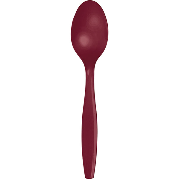 Burgundy Red Plastic Spoons (24/Pkg)